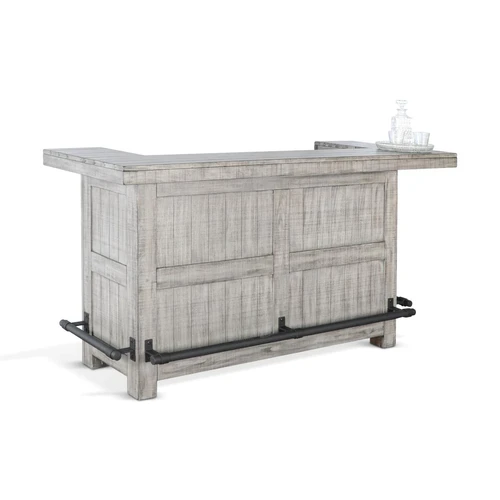 Tahoe Bar - Rustic Gray | Alpine Bar Showcase | Bar Showcase Cabinet