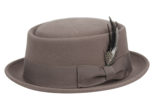 Dark Gray Wool Felt Pork Pie Cap | Swisher Apparel