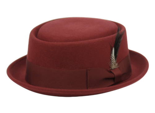 Burgundy Wool Felt Pork Pie Cap | Swisher Apparel