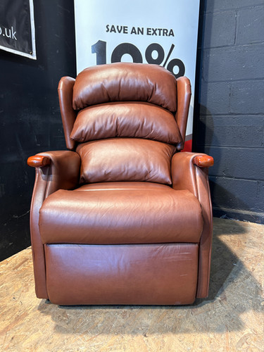 HSL Brown Leather Reclining Chair | vintagehomestores