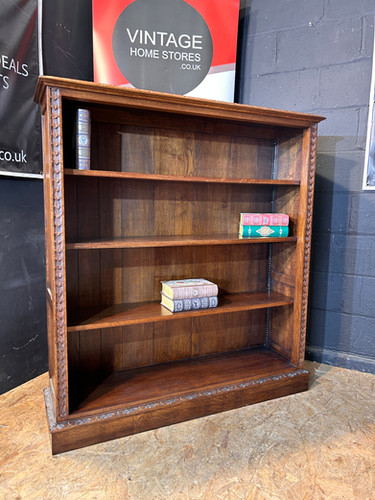 Dark Oak Wide Bookcase | vintagehomestores