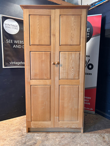 Modern Oak Wardrobe Armoire | vintagehomestores