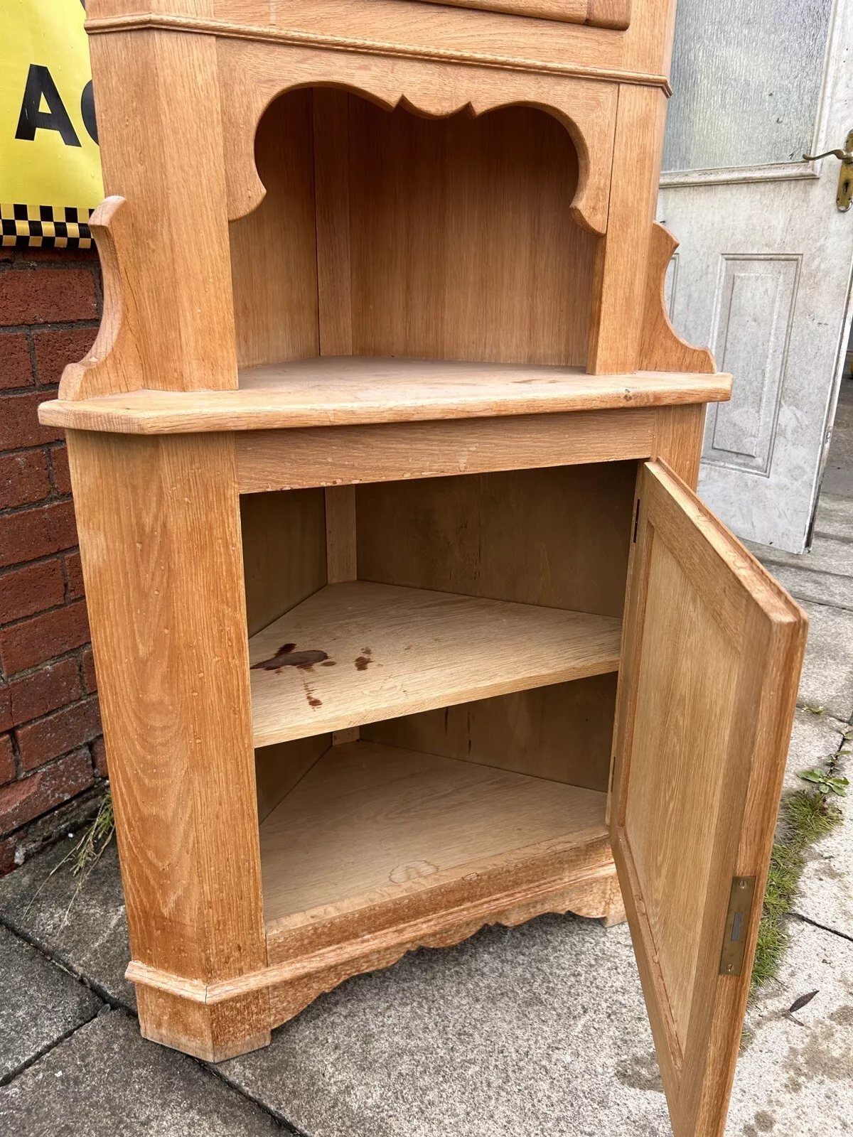 French Oak Corner Cabinet | vintagehomestores