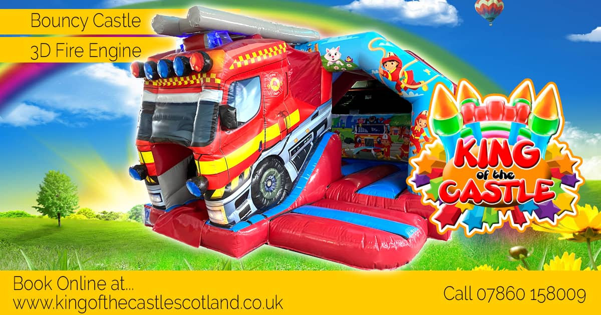 3D Fire Engine Bouncy Castle with Slide Hire in Fife, Larbert, Alloa ...