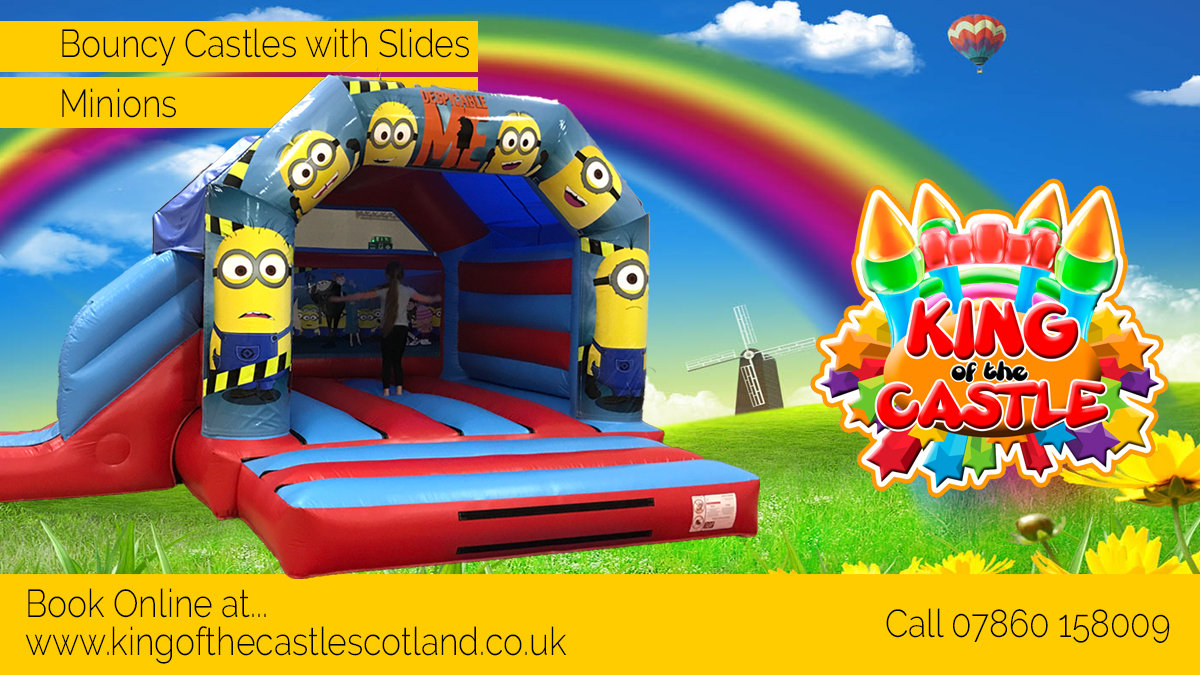 Minions Bouncy Castle with Slide Hire in Fife, Larbert, Alloa and Kinross