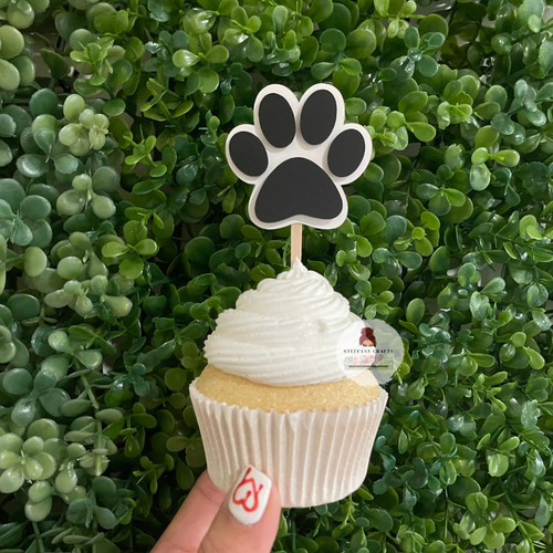 Paw Print Cupcake Toppers | Steffany Crafts