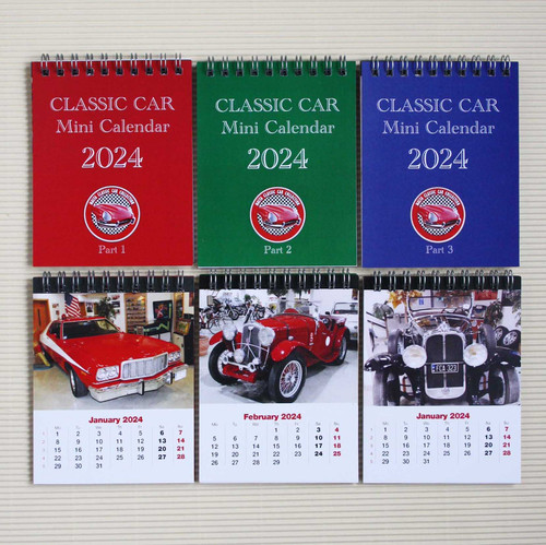 Spiral Bound Mini Calendars - Pack of 3 | classiccarsmalta