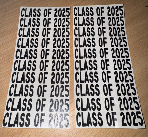 20 x Class of 2025 vinyl decals stickers, Class of 2025 decals Free UK ...