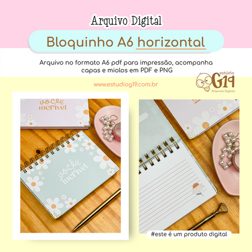 BLOQUINHO A6 - HORIZONTAL | Estúdio G19