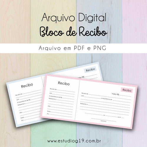 Bloco de Recibos | Estúdio G19
