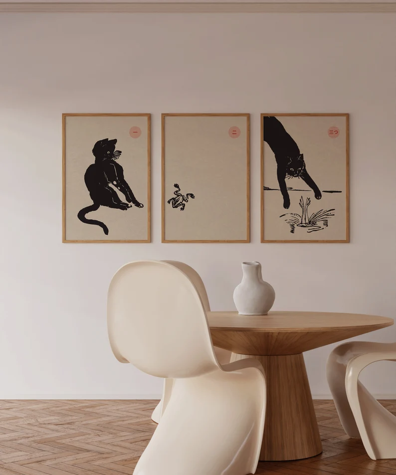 Arte Japones Gato y Rana | QUADRA Store