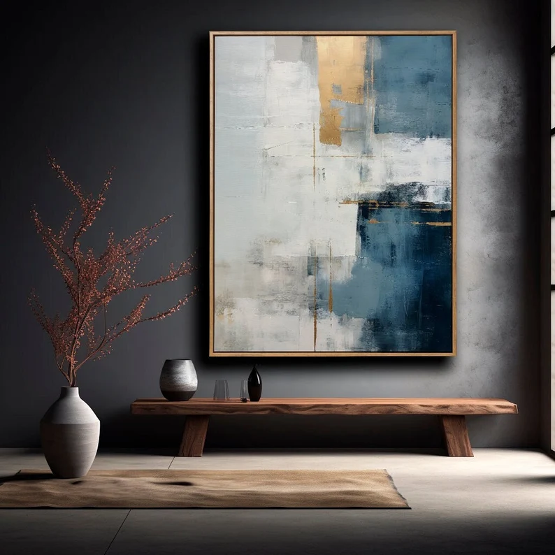 Arte abstracto Azul y Beige | QUADRA Store