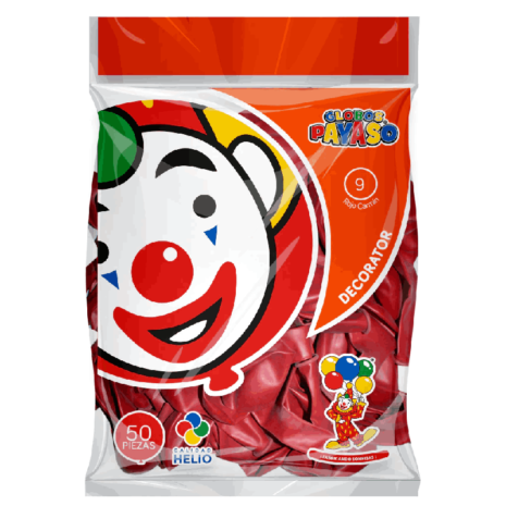 Globo Payaso #9 Rojo Carmin | Candy Rico