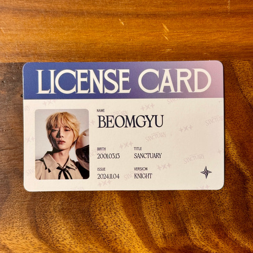TXT Beomgyu Sanctuary Knight License Card | MOA Market