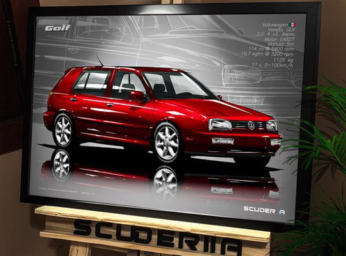 QUADRO DECORATIVO VOLKSWAGEN GOLF GLX 2.0 114cv (MK3) - PERSPECTIVE ...