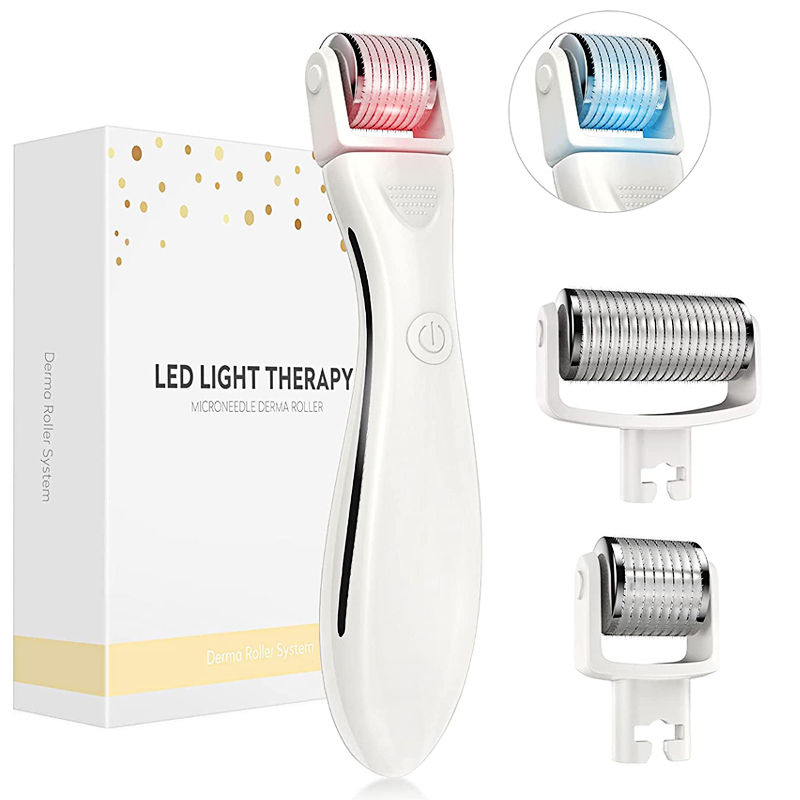 ELECTRIC LED LIGHT THERAPY MICRONEEDLING DERMA ROLLER | Dr.Light LED Masks