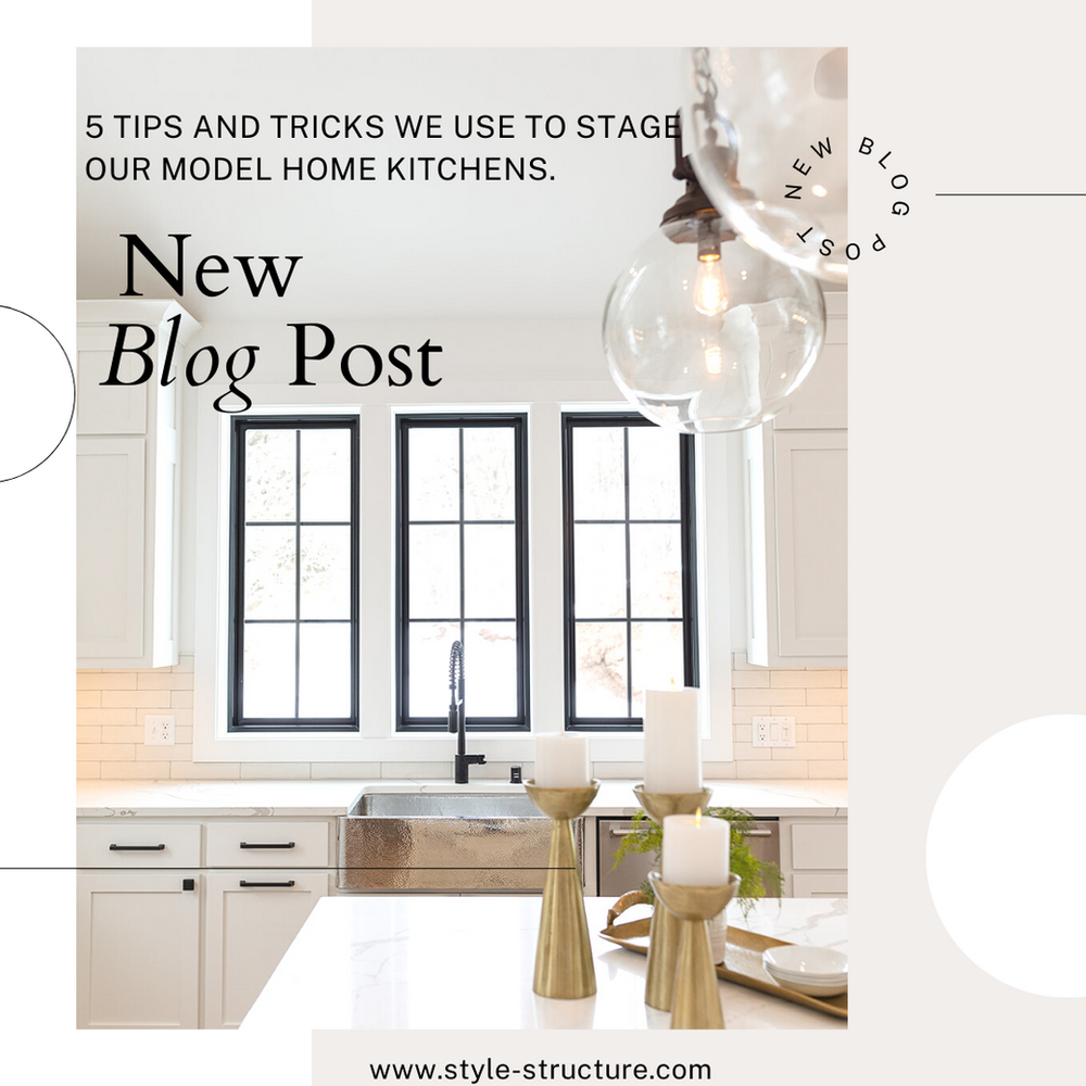 5 Tips and tricks we use to stage our model home kitchens.