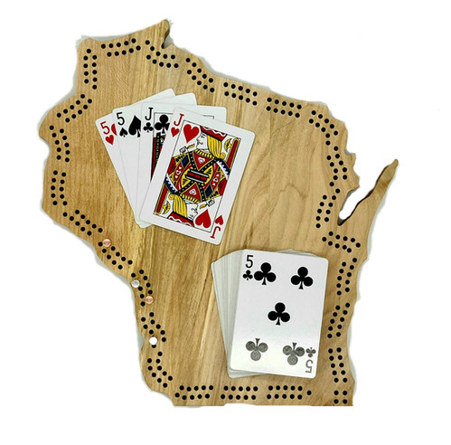 Wisconsin Cribbage Board - Maple | Waterford Woodworks