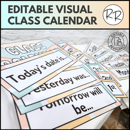 Visual Calendar | Soft Neutral Classroom Display | Interactive Morning ...