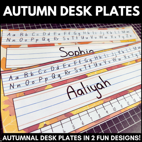 Autumn Desk Name Plates | Classroom Display | Relief Resources ...