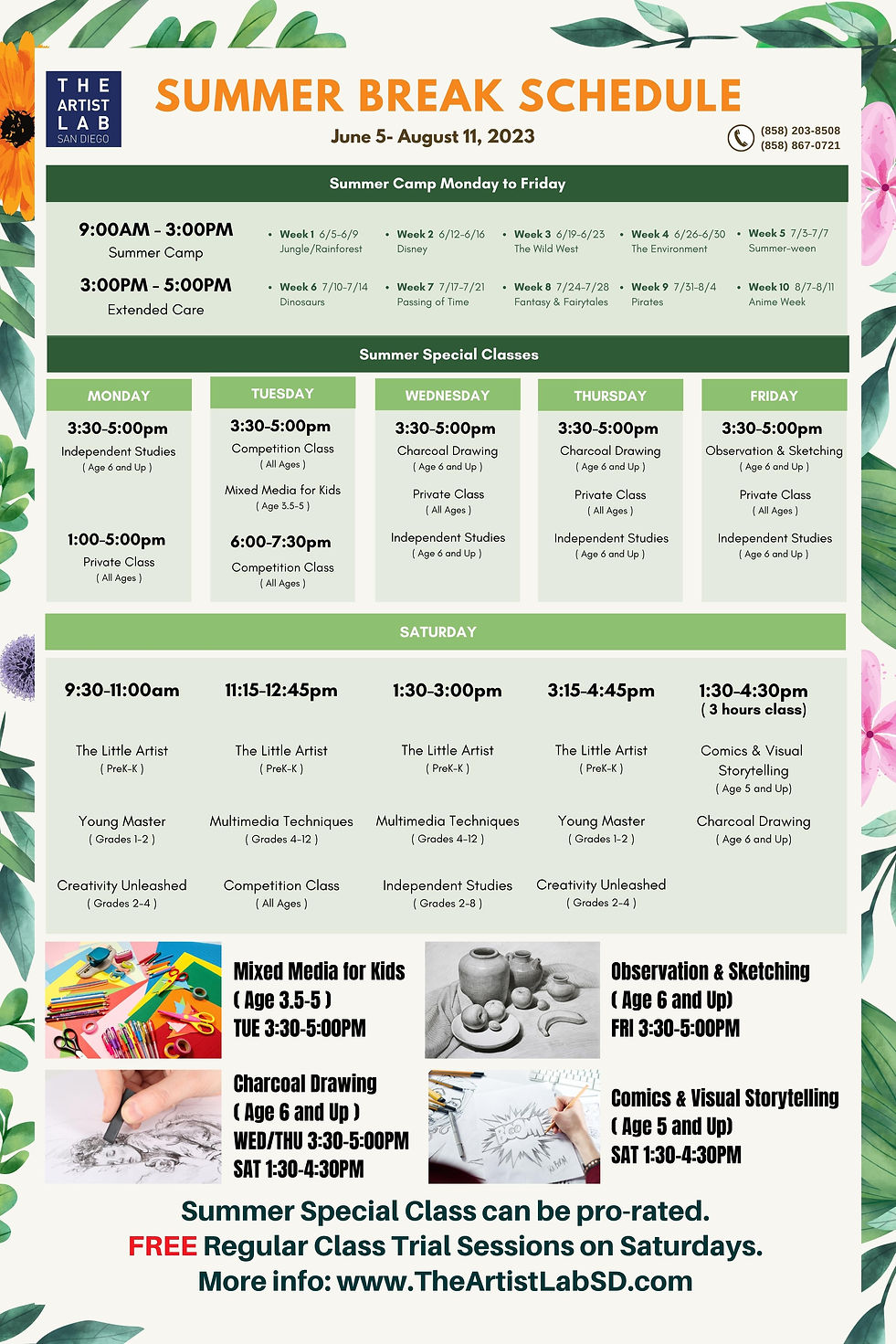Program Schedules | The Artist Lab SD