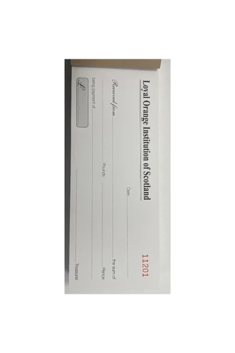 Receipt Book | Loyal Orange Institution of Scotland