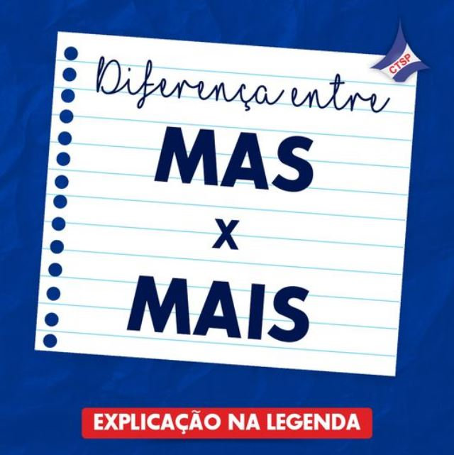 Diferença entre Mas e Mais