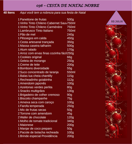 CESTA DE NATAL NOBRE | Providência OCI