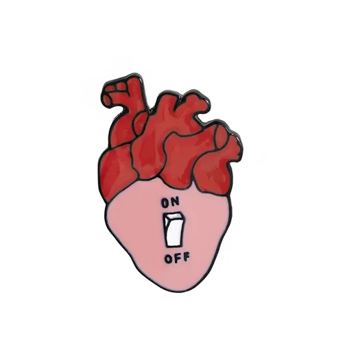 On / Off Switch Heart Pin | Liv Perfusion