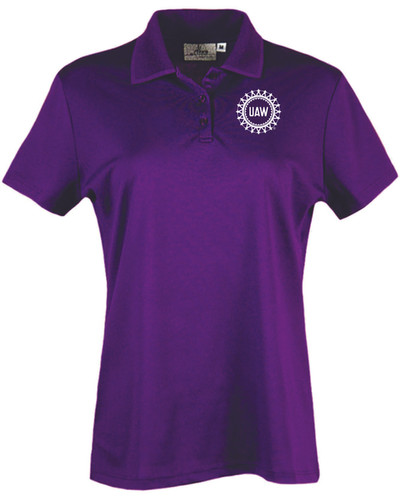 AKWA 234-AQD Ladies' Polo Embroidered UAW Wheel | T-Shirt Plus