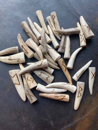Antler Rune Set~Elder Futhark, Northumbrian, Anglo Saxon RUNES- Set of ...