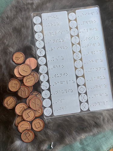 Braille Rune Board & Raised Tactile Rune Set ~Elder Futhark | INVOKE