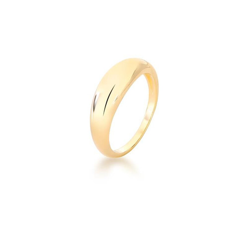 Gold Plated Smooth Ring | Brilho Jewelry