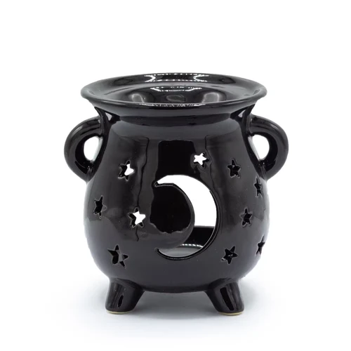 Cauldron Oil Burner – Moon & Stars | Black Wax Melt & Oil Burner UK