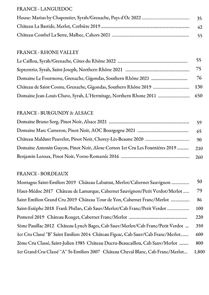 MENUS | brookwood