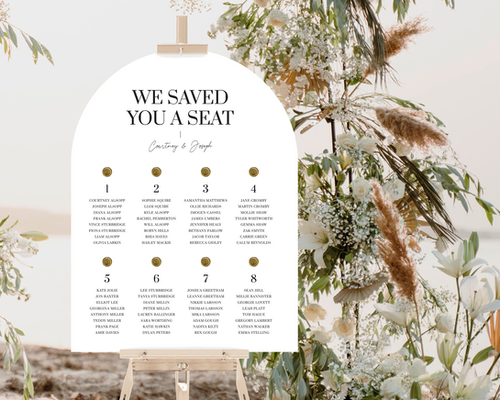 RAVEN ARCH SEATING CHART | Stephanie Grace