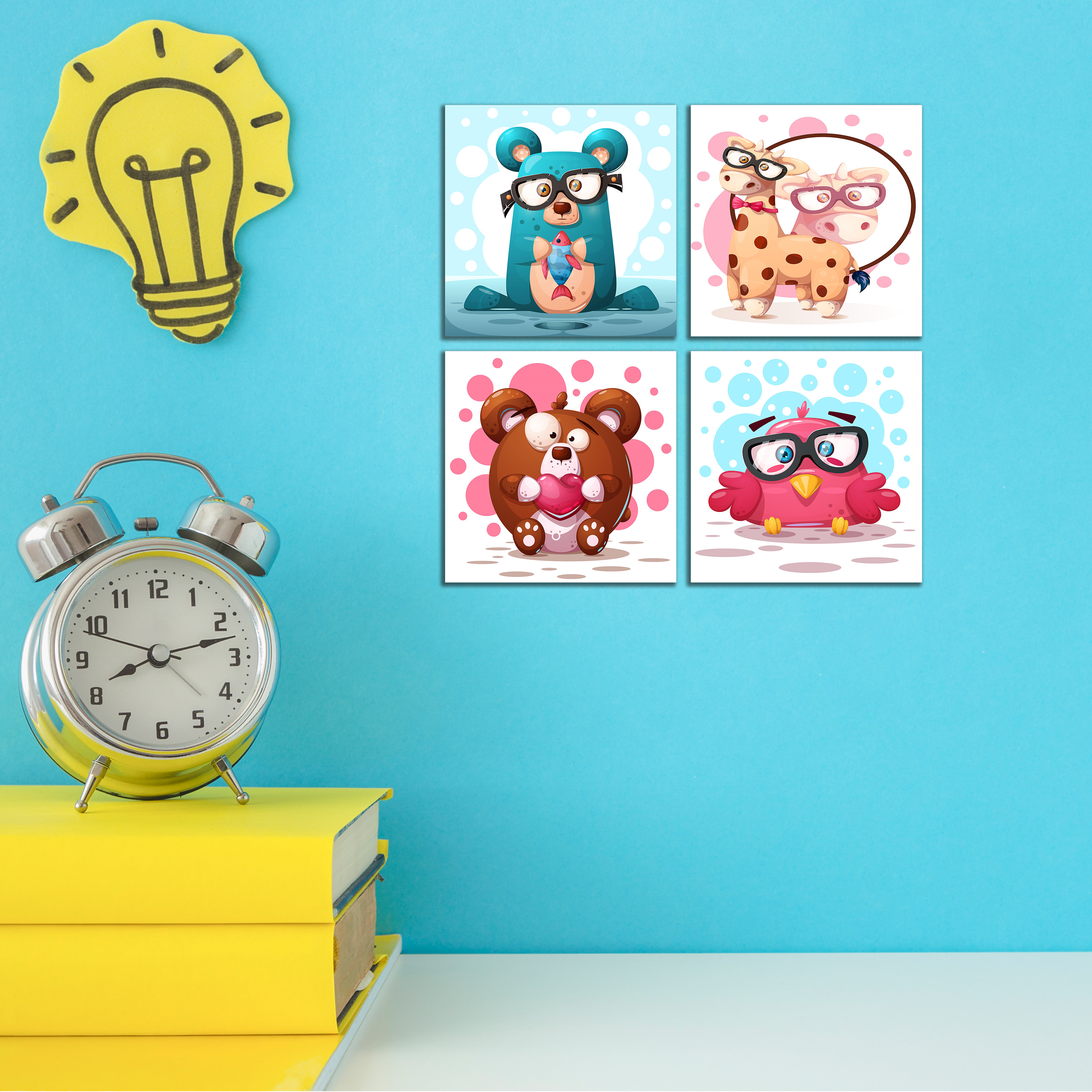 wens-cute-cartoon-set-of-4-sparkle-laminated-wall-panels-for-kids-9