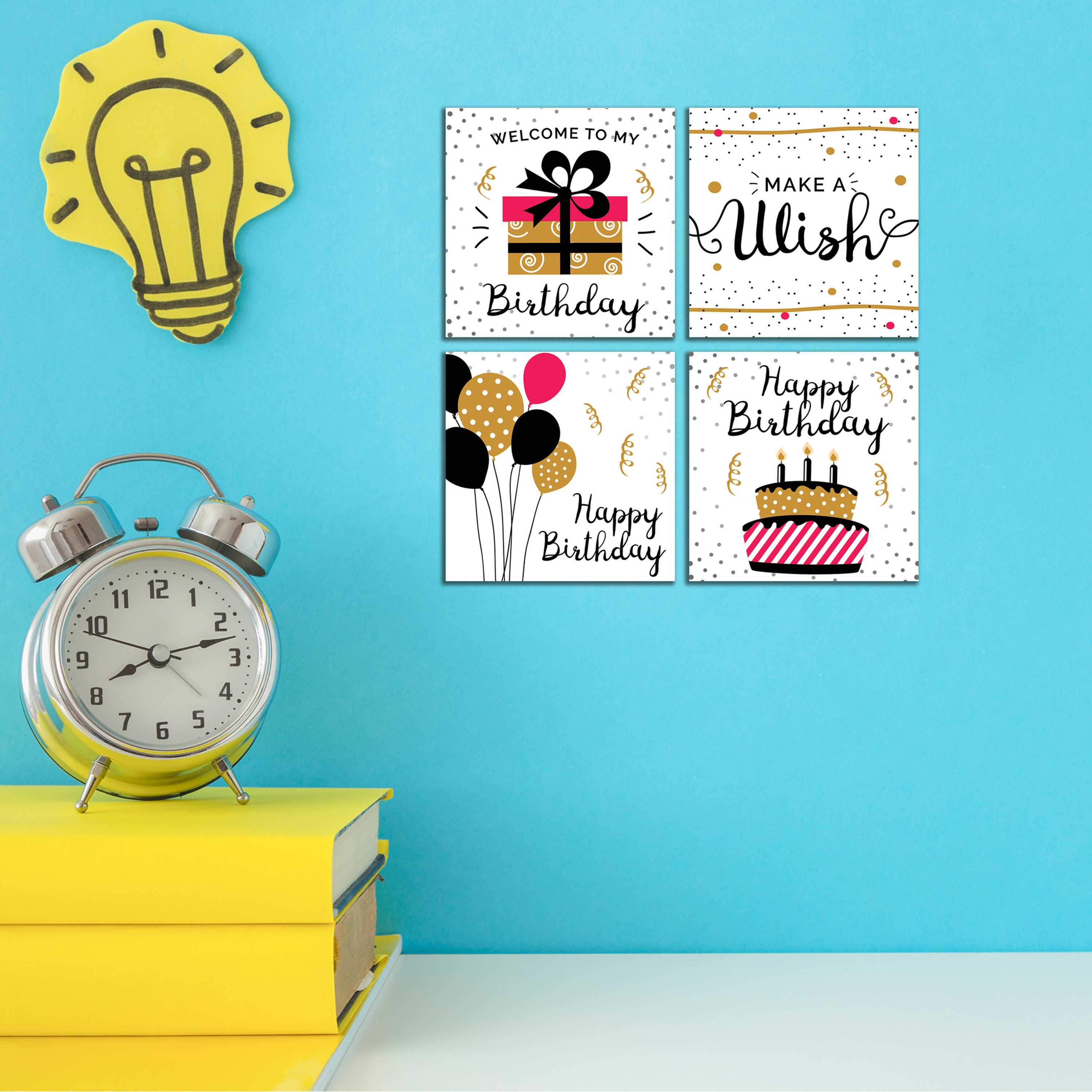 wens-birthday-wishes-set-of-4-sparkle-laminated-wall-panels-for-kids