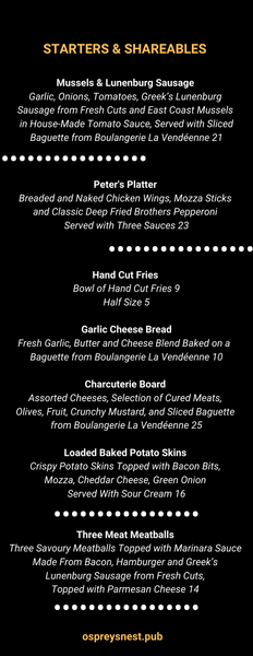 MENU | Ospreysnest