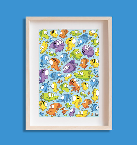 Tableau cartoon Tootoons, modèle Poissons | Tootoons