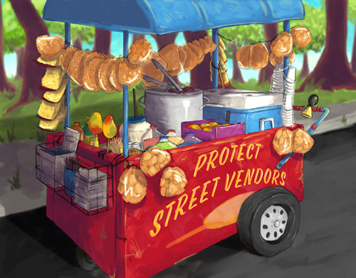 Protect Street Vendors Print | cnavarroillustration