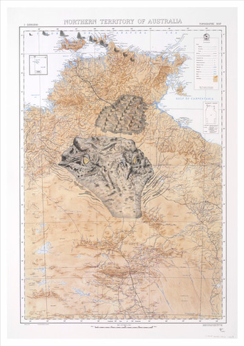 Captain Carnage the saltwater crocodile on a historic NT Map | Tracey ...
