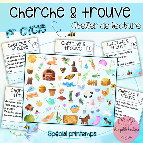 Cherche et trouve Printemps - 1er cycle | La petite boutique de Julie