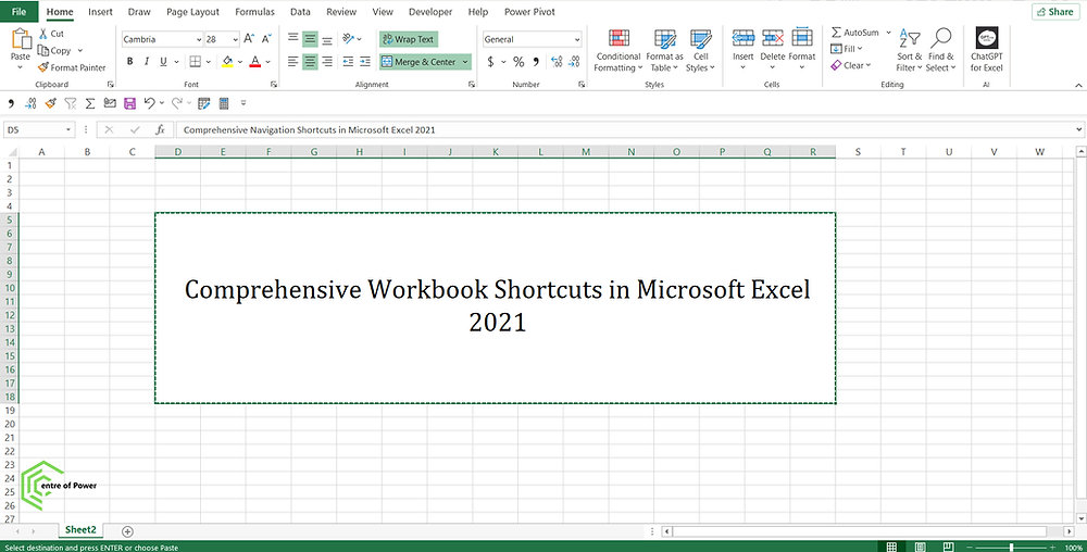 MS Excel: Workbook Shortcuts for Windows, Mac, Web