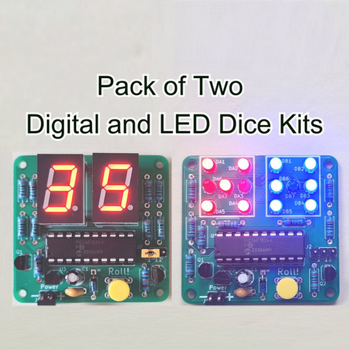 Double pack of 2 Electronic Digital Dice Kits | Electronics Kit Shop
