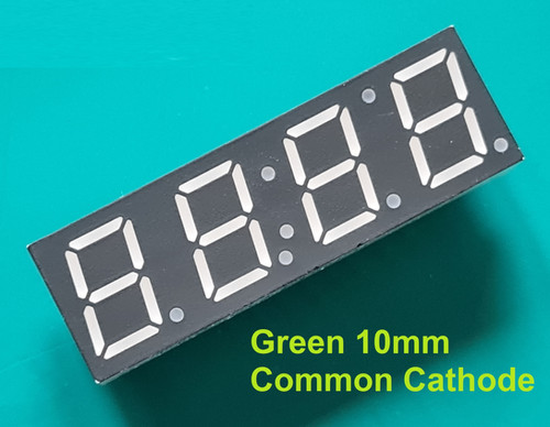 10mm Green 4 digit 7 segment Common Cathode display by Vishay ...