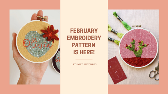 February Embroidery Pattern