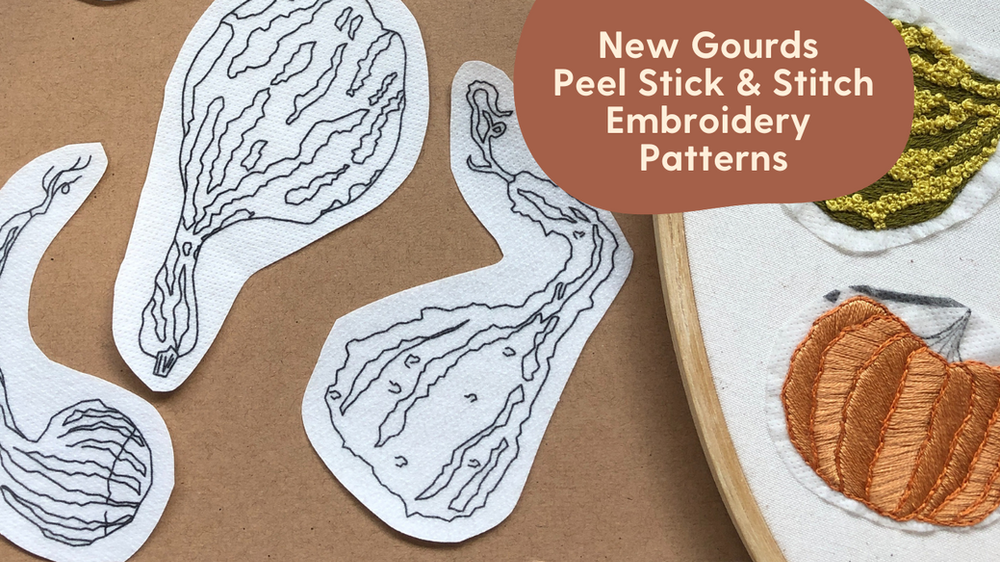 New Gourds Peel Stick and Stitch Embroidery Pattern Pack
