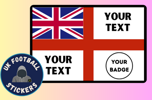 50x Custom England flag football stickers | Uk Football Stickers