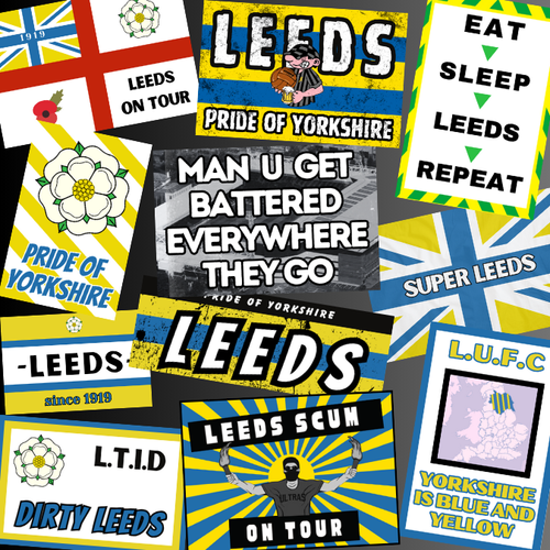 Leeds United stickers, 50 x football sticker bundle | Uk Football Stickers